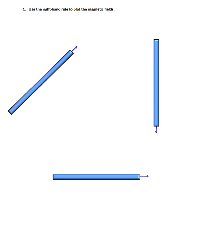 1. Use the right-hand rule to plot the magnetic fields.