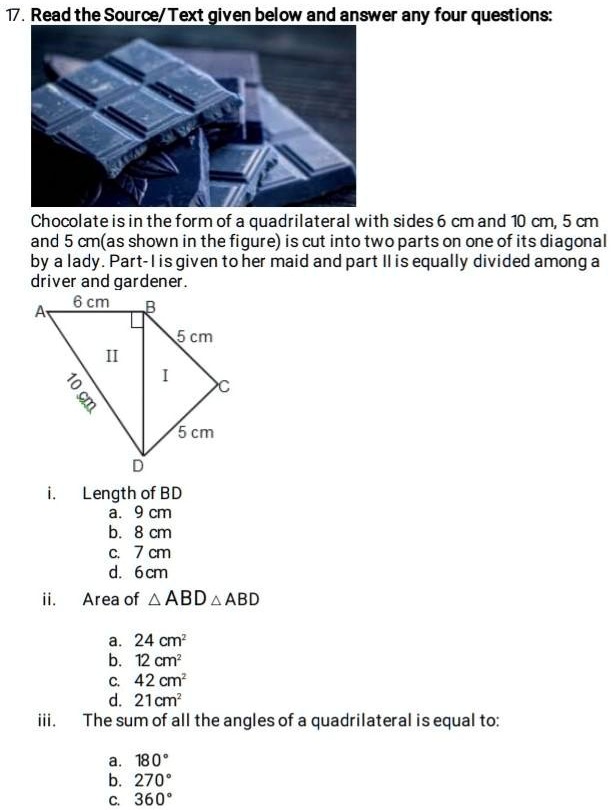 SOLVED: 'please help me.solve it 17 . Read the Sourcel Text given below andanswer any four ...
