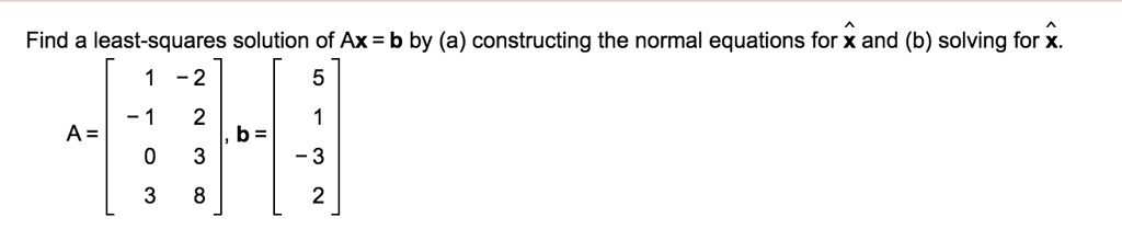 SOLVED: Find a least-squares solution of Ax = b by (a) constructing the ...