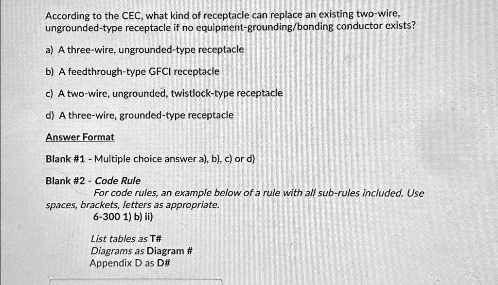 According to the CEC, what kind of receptacle can replace an existing ...