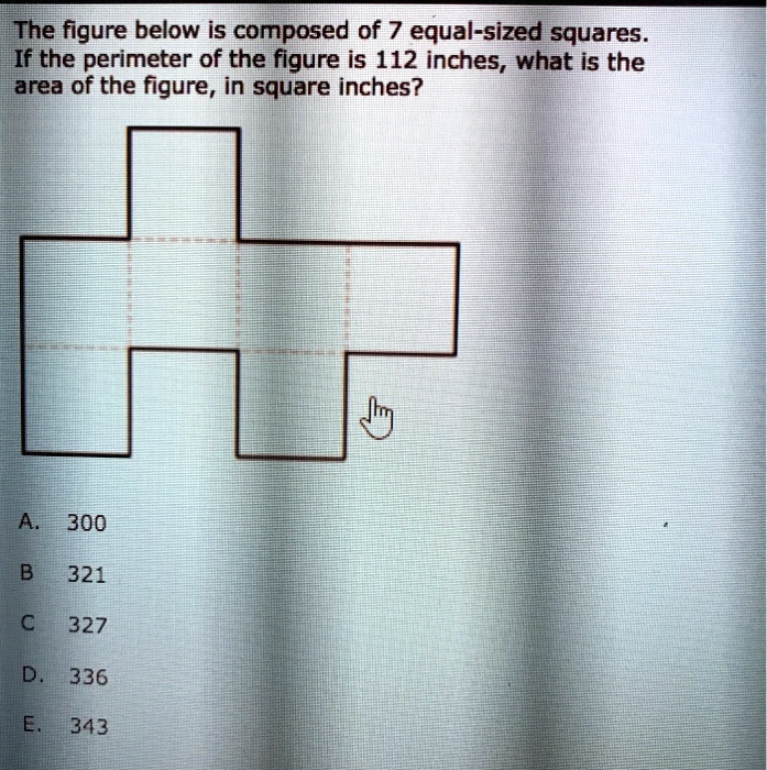 The figure below is composed of 7 equal-sized squares. If the perimeter ...