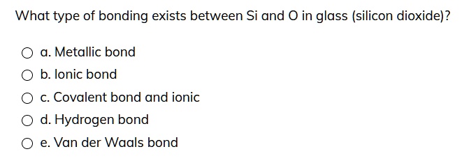 What type of bonding exists between Si and O in glass (silicon dioxide ...