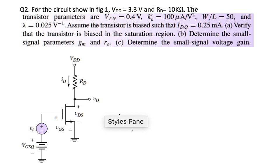 SOLVED: Q2. For the circuit shown in Fig 1, Vpp = 3.3 V and Rp = 10 kÎ ...