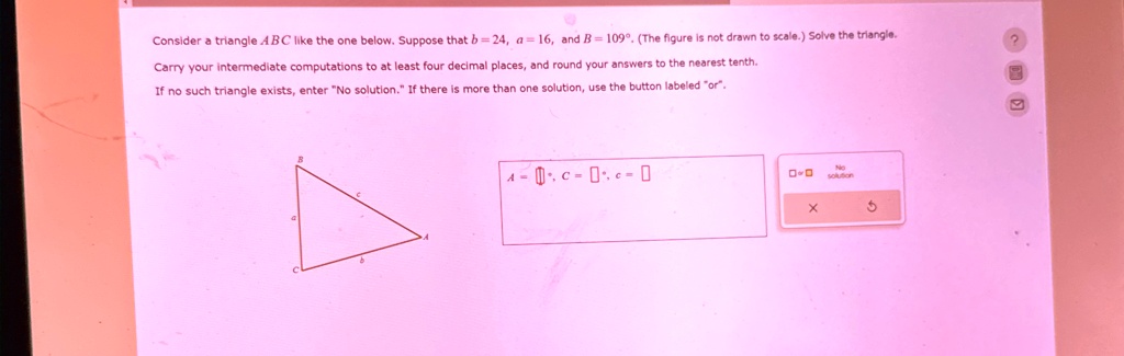 consider a triangle abc like the one below suppose that b24a16 and ...