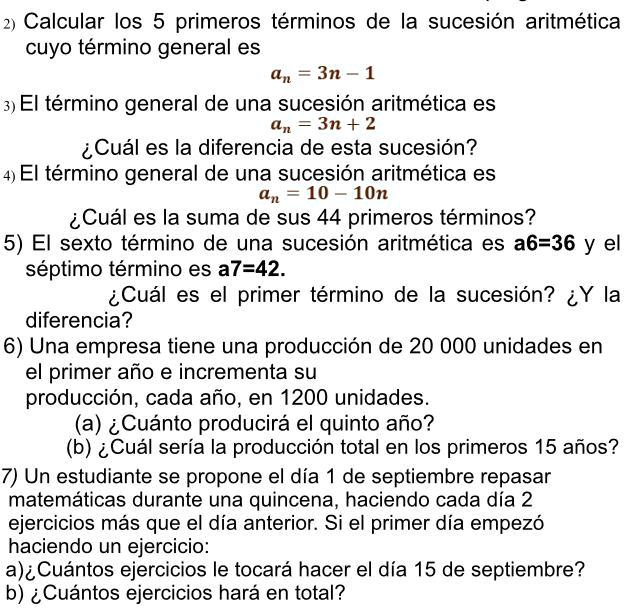 la numero 6 porfaaaa calcular los 5 primeros terminos de la sucesion ...