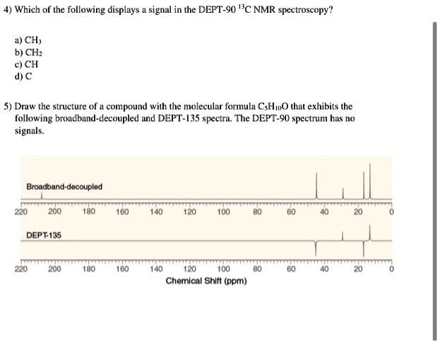 SOLVED:Which of the following displays signal in the DEPT-90 "C NMR ...