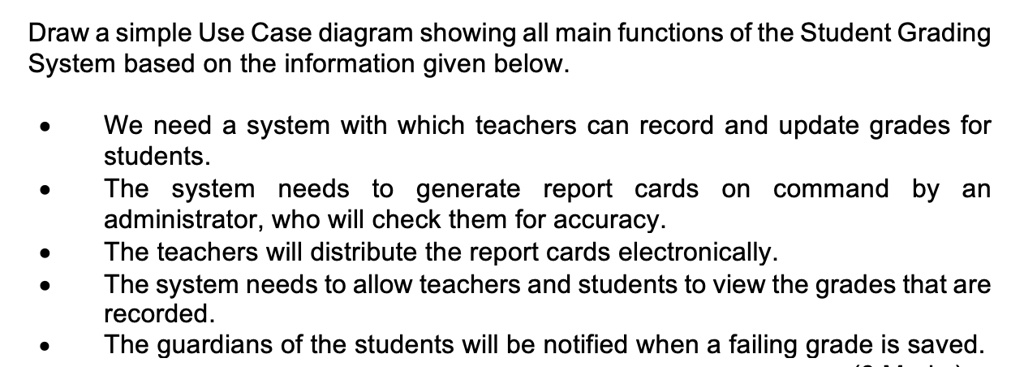 Draw a simple Use Case diagram showing all main functions of the ...