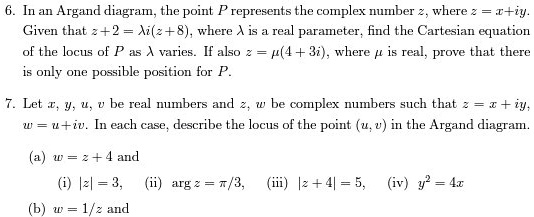SOLVED: Argand diagram: The point represents the complex number where ...