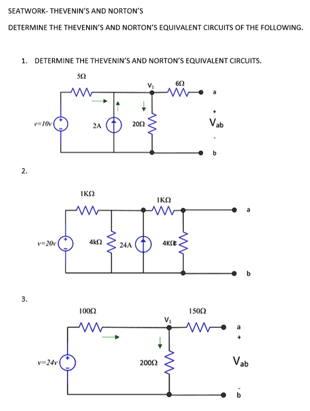 SEATWORK- THEVENIN'S AND NORTON'S DETERMINE THE THEVENIN'S AND NORTON'S ...