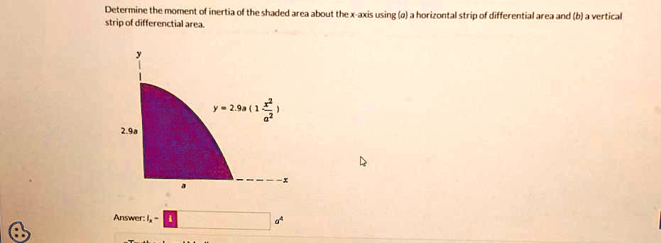 SOLVED: Texts: Determine the moment of inertia of the shaded area about ...