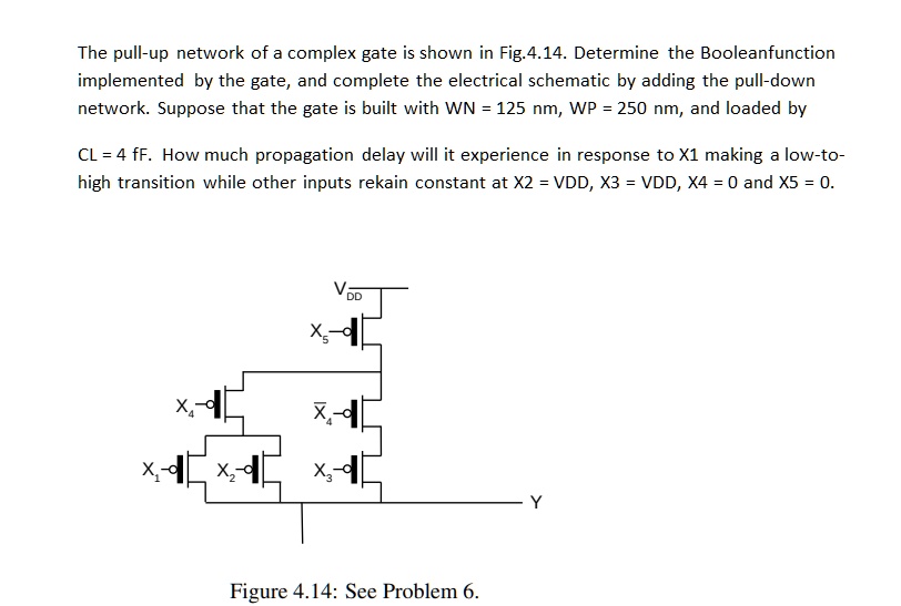SOLVED: The pull-up network of a complex gate is shown in Fig.4.14 ... SOLVED: The pull-up network of a complex gate is shown in Fig.4.14 ...
