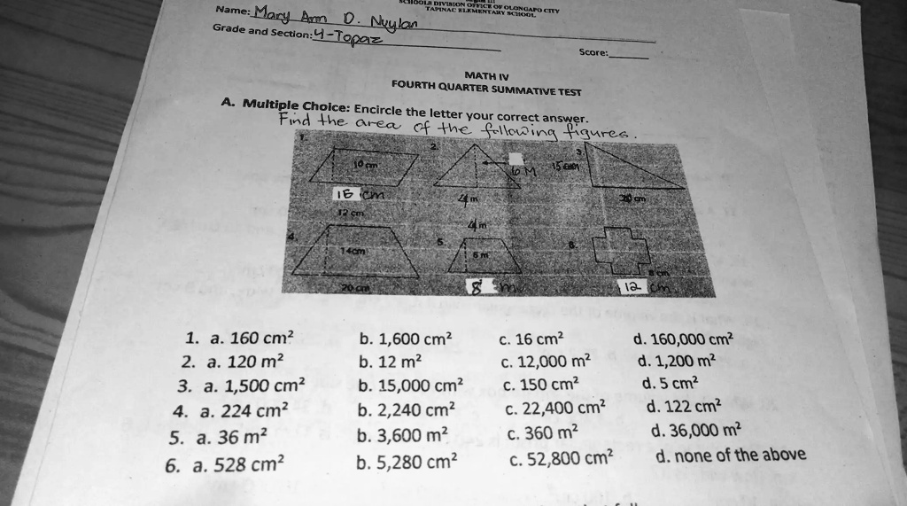 namez macy em grade avybn and sectiony8 1opz score math iv fourth ...