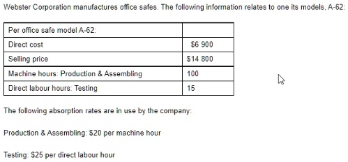 Webster Corporation manufactures Office Gates. The following ...