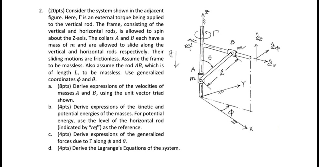 SOLVED: 2. (20ptsConsider the system shown in the adjacent figure.Here ...