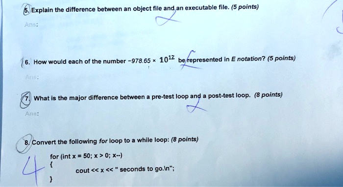 Video Solution Explain The Difference Between An Object File And An Executable File 5 Points 1383