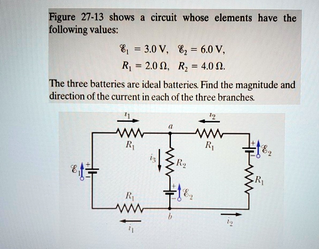 figure 27 13 shows a circuit whose elements have the following values 81 30 v 82 60 v ri 20 rz ...
