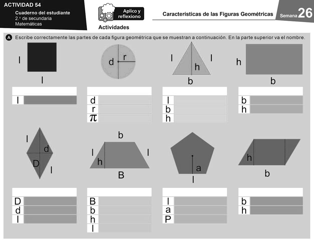 caracteristicas de las figuras geometricas actividad 54 cuaderno del ...