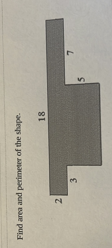 SOLVED: Find area and perimeter of the shape.