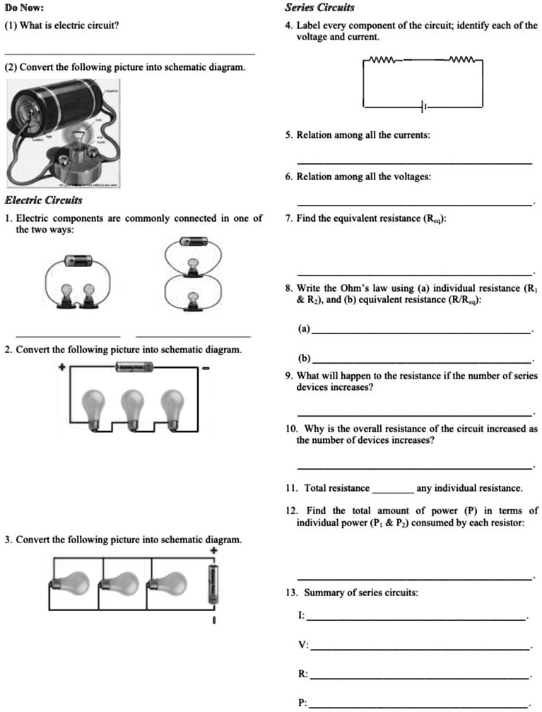 SOLVED:Do Now: Series Circuits What is electric circuit? Label every ...