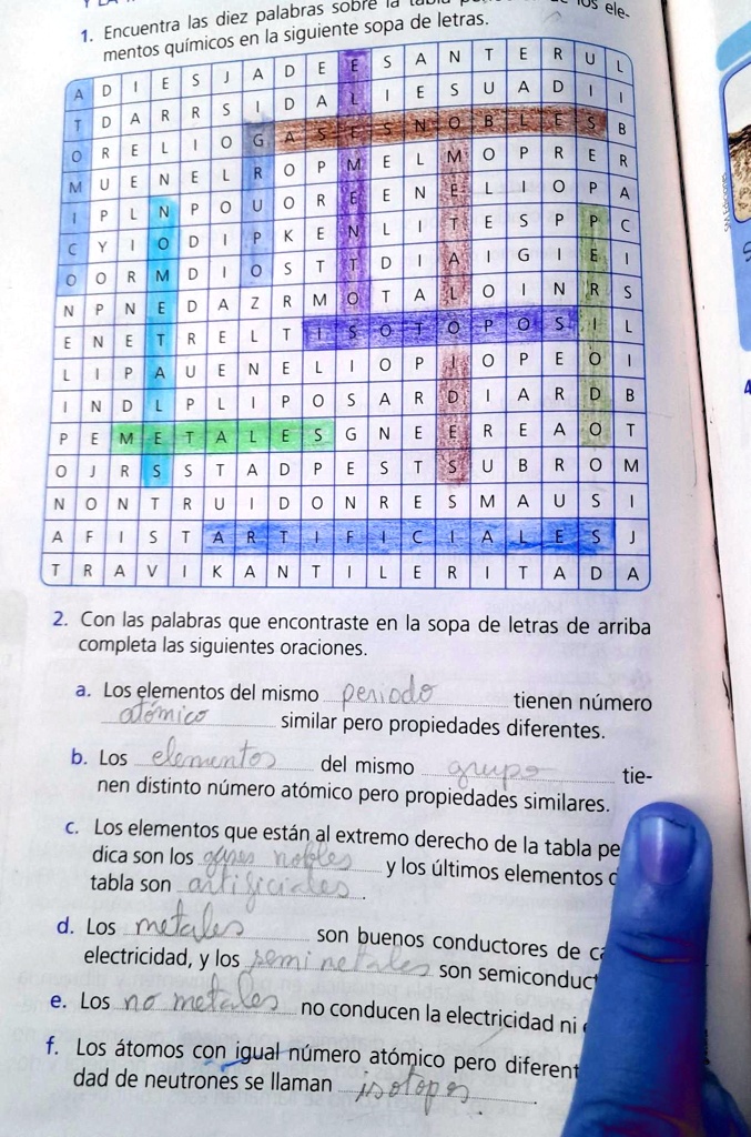 SOLVED: PROPIEDADES DEL ÁTOMO Y LA TABLA PERIÓDICA DE LOS ELEMENTOS 1 ...