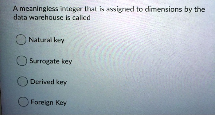 A meaningless integer that is assigned to dimensions by the data ...