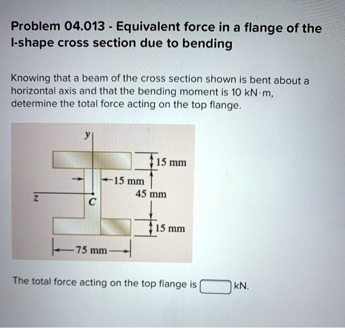 SOLVED: Problem 04.013 - Equivalent force in a flange of the I-shape ...