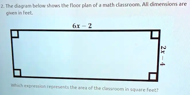 2 the diagram below shows the floor plan of a math classroom all ...