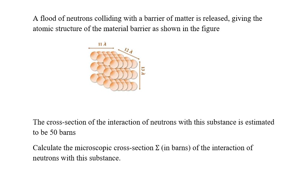 SOLVED: A flood of neutrons colliding with a barrier of matter is ...
