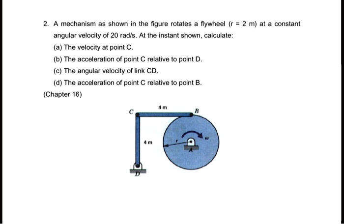 A mechanism, as shown in the figure, rotates a flywheel with a radius ...