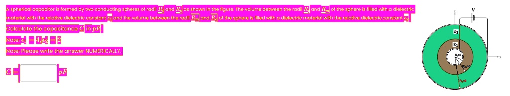 SOLVED: A spherical capacitor is formed by two conducting spheres of ...