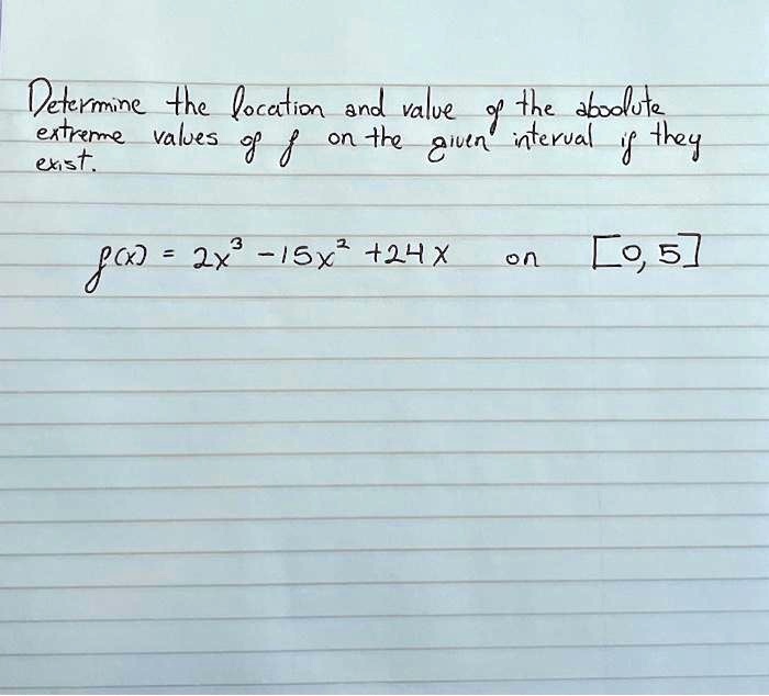 Solved Determine The Location And Value Of The Absolute Extreme Values
