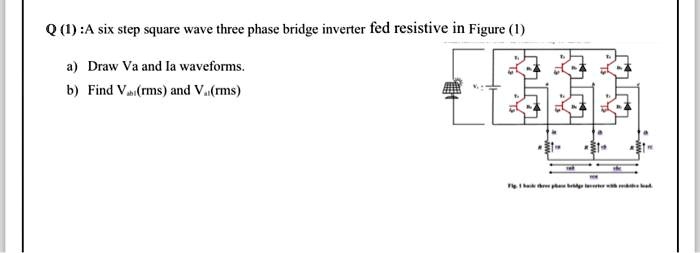 SOLVED: A six-step square wave three-phase bridge inverter fed resistive load is shown in Figure ...