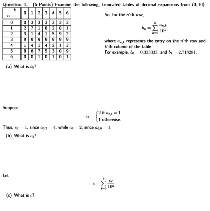 SOLVED: Question 6 Points) Examine the following truncated tables of ...