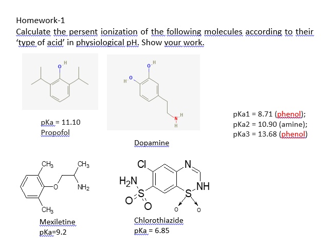 Homework-1 Calculate the persent ionization of the following molecules ...