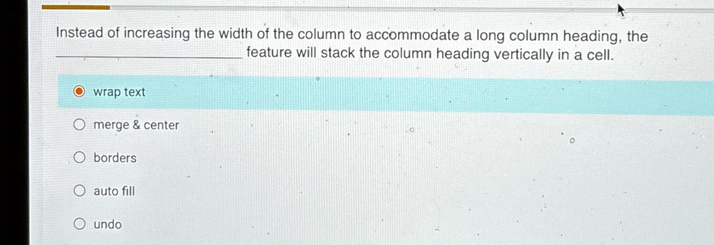 SOLVED: Instead of increasing the width of the column to accommodate a ...