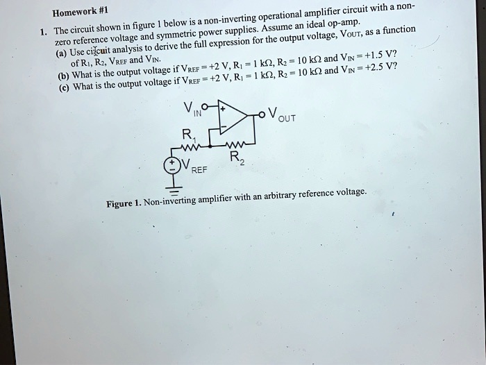 SOLVED: The circuit shown in Figure 1 below is a non-inverting operational amplifier circuit ...