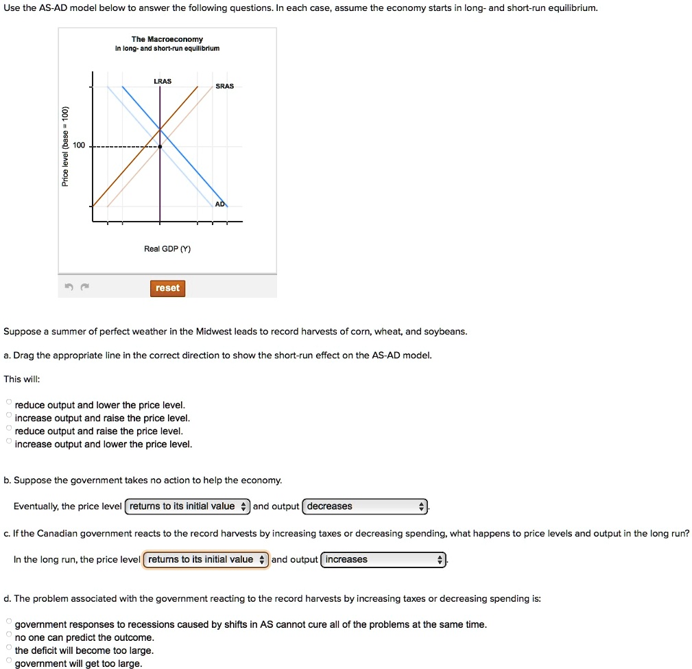 Use the AS-AD model below to answer the following questions. In each ...
