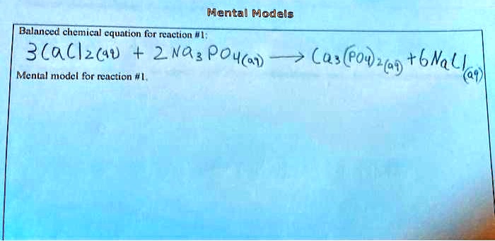 SOLVED: Draw mental model of this balanced chemical equation reaction ...