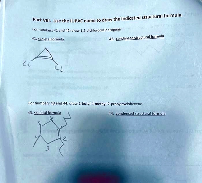 SOLVED: Help, please. 41. Skeletal formula 42. Condensed structural ...