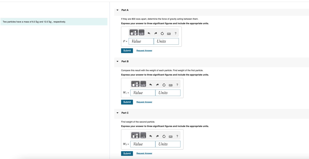 SOLVED: If they are 800 mm apart, determine the force of gravity acting ...