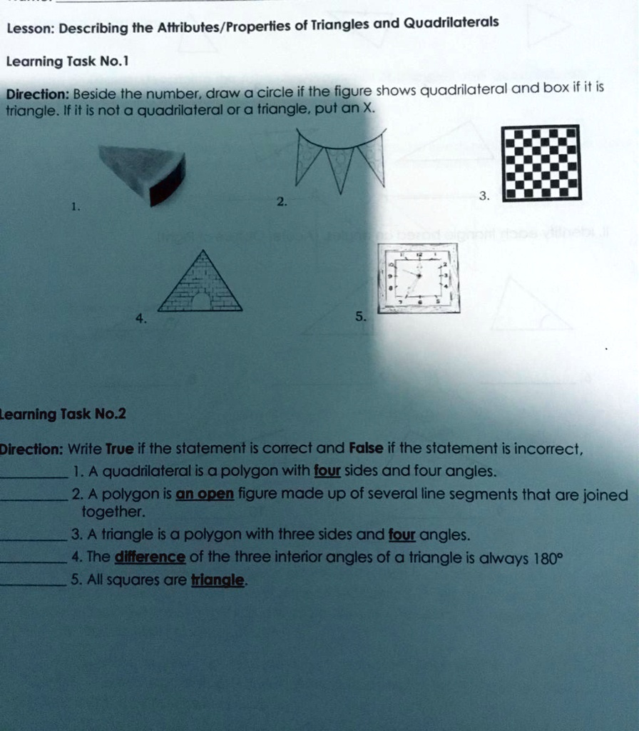 SOLVED: Pa help po? Thank you in advance. Lesson: Describing the ...