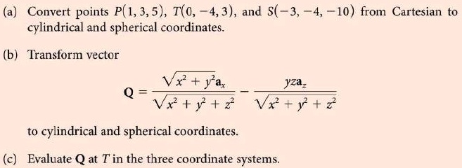 SOLVED: Convert points (P1,3,5), (T0,-4,3), and (S-3,-4,-10) from ...