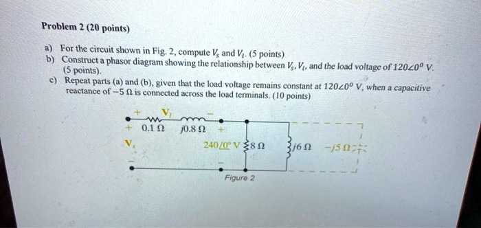 SOLVED: Problem 2 (20 points): a) For the circuit shown in Fig. 2, compute V and V. (5 points) b ...
