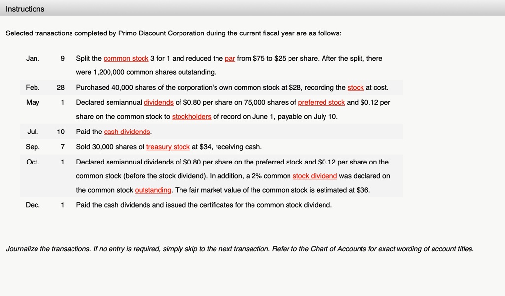 journalize the transactions if no entry is required simply skip to the ...