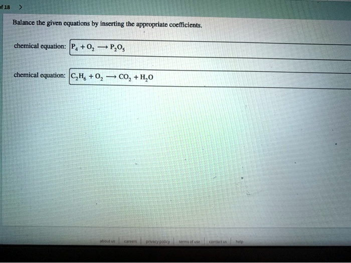SOLVED:18 Balance the given equations by inserting the appropriate coeflicients. chemical ...