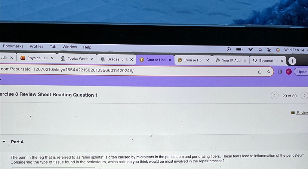Exercise 8 Review Sheet Reading Question 1 29 of 30 Part A The pain in ...