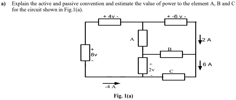 a) Explain the active and passive convention and estimate the value of ...
