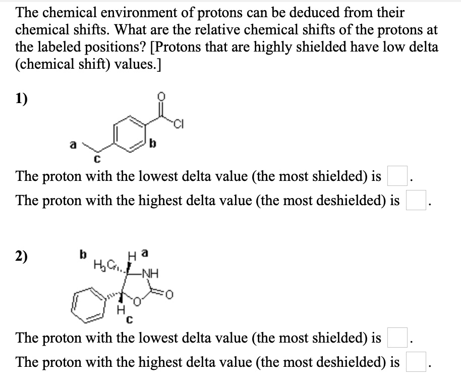 SOLVED:The chemical environment of protons can be deduced from their ...