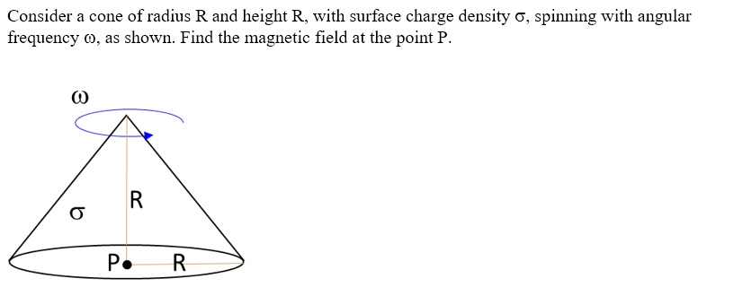 Consider a cone of radius R and height R, with surface...