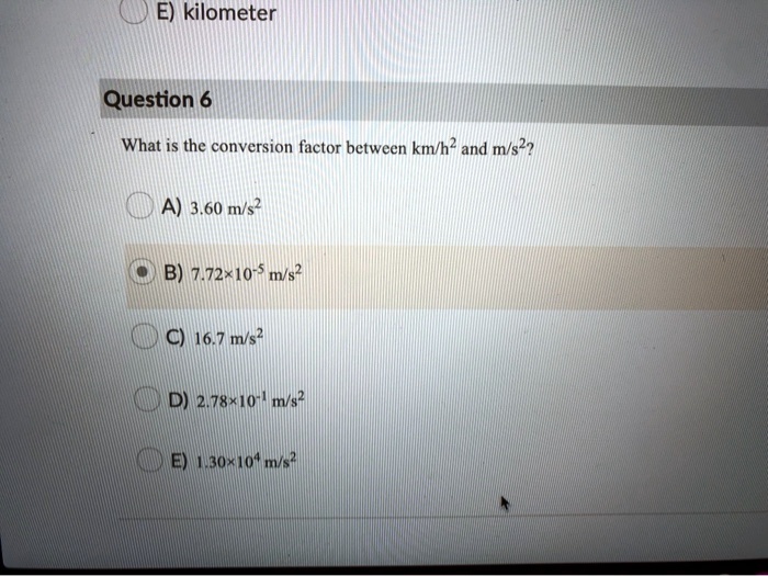 SOLVED E kilometer Question 6 What Is The Conversion Factor Between Km SOLVED E kilometer Question 6 What Is The Conversion Factor Between Km